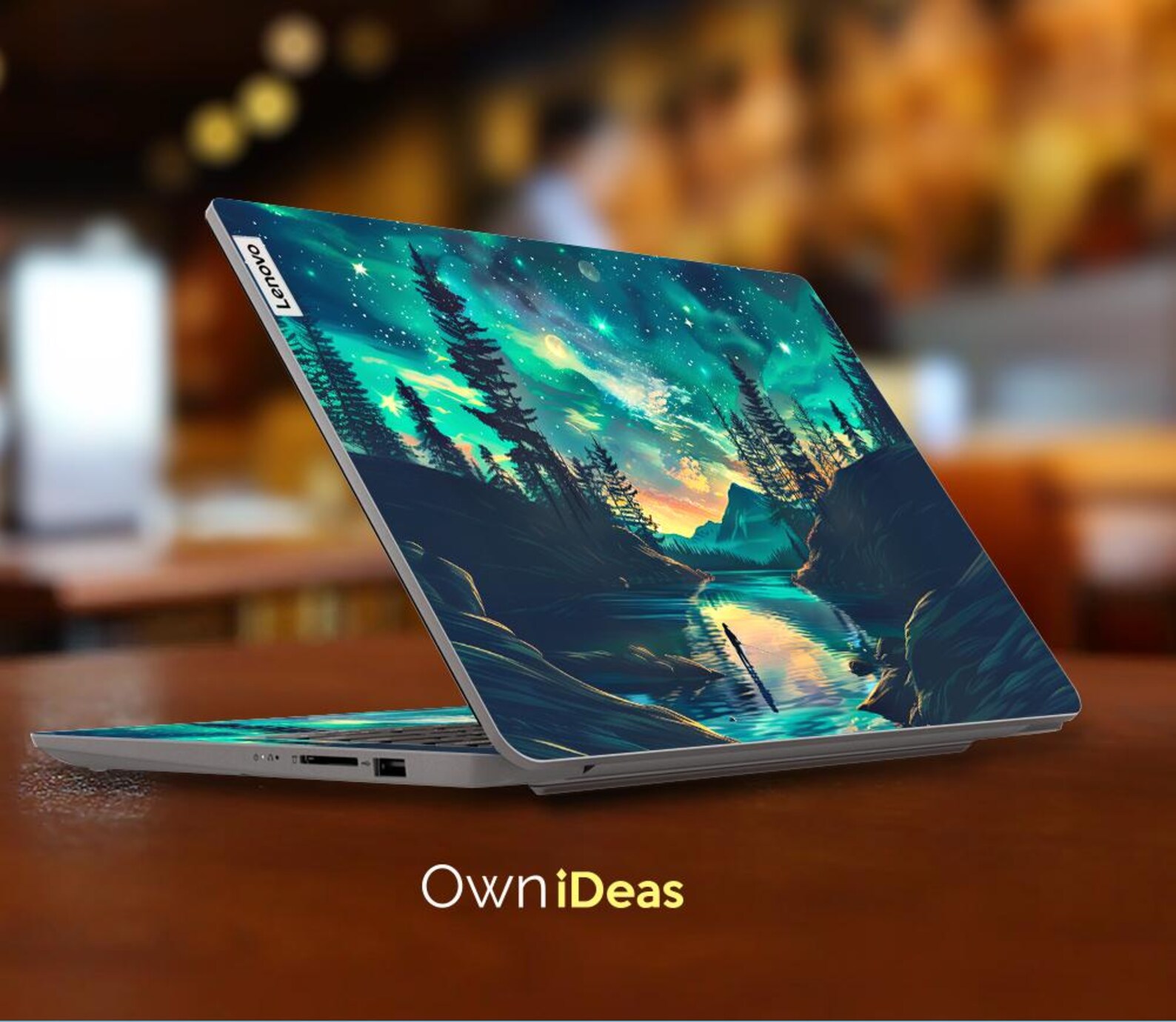 Lenovo Laptop Protective Sticker Night River Pattern Vinyl Sticker for ...