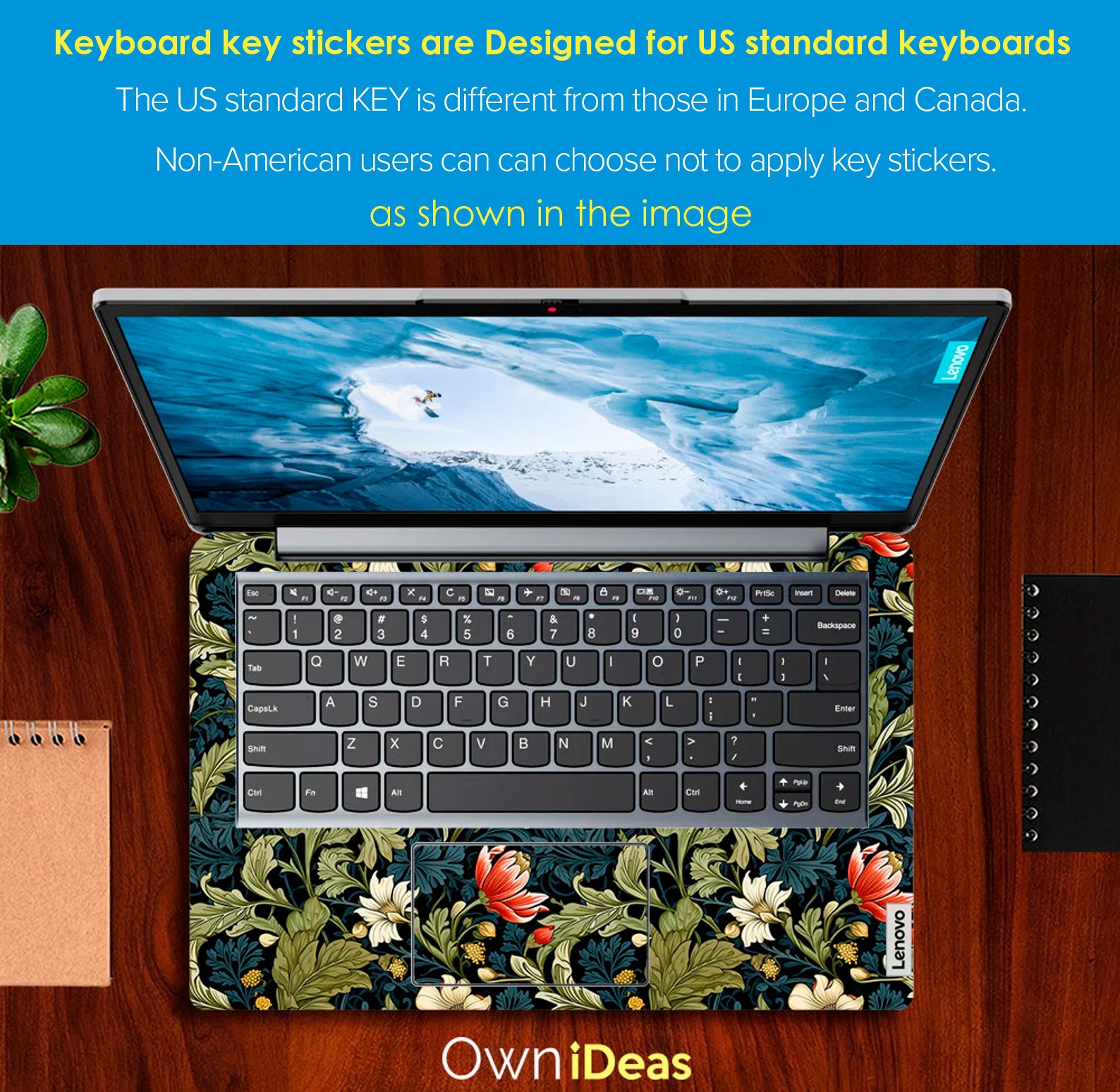 Lenovo Yoga Skin Convertible Laptop Green Aesthetic Flowers ...