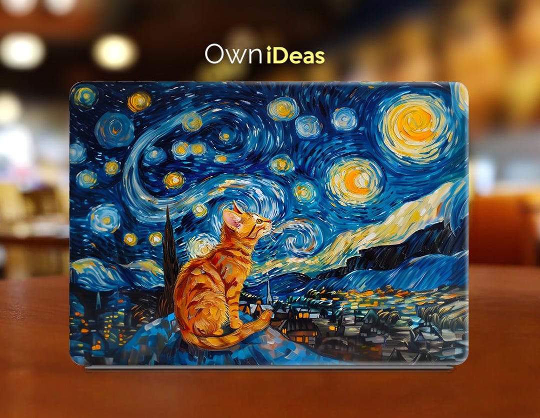 Hp Envy Skin Unique Orange Cat Oil Painting Pattern Design Personalized ...