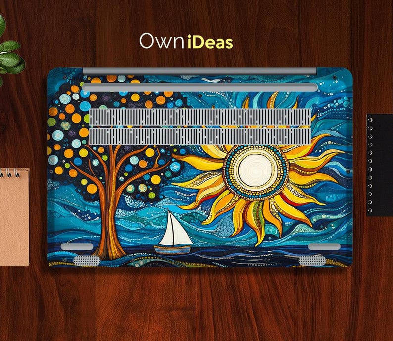 Lenovo Laptop Skin Oil Painting Sun Pattern Vinyl Sticker Personalized ...
