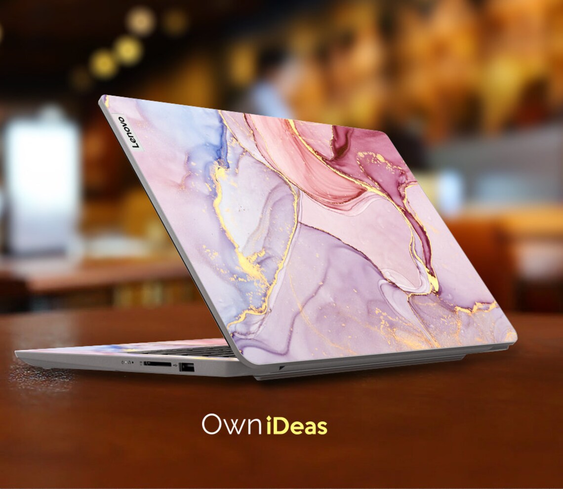 Lenovo Laptop Skin Cute Sticker Diy Kits Pink Marble Design ...
