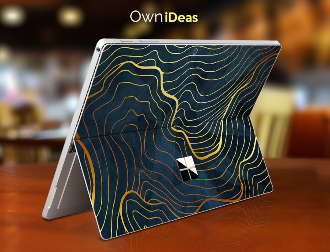 Surface Pro Go Tablet Skin Black Abstract Design Personalized Gift for ...