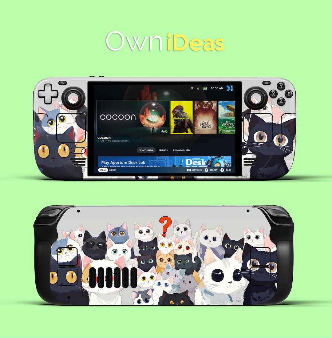 Custom Steam Deck Oled Skin Cute Cat Protector Vinyl Sticker for Steam ...