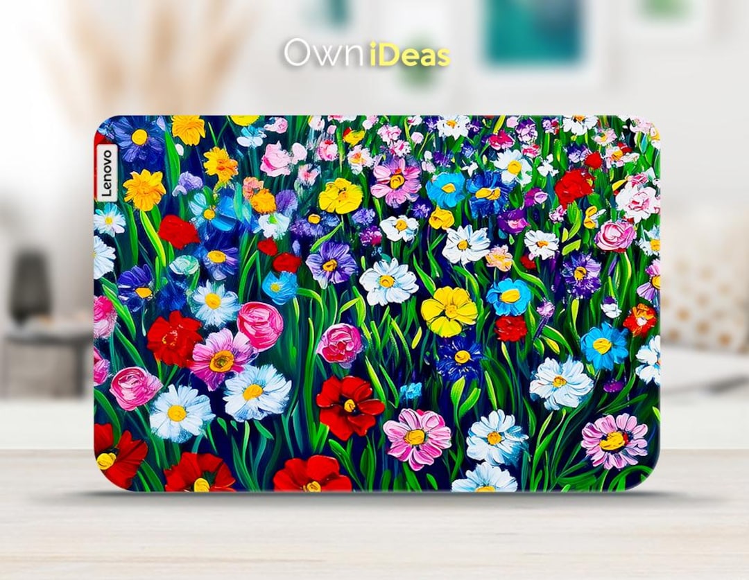 Lenovo Laptop Skin Colorful Oil Painting Flowers Vinyl Sticker ...