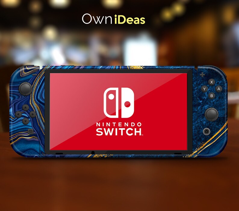 Nintendo Switch Vinyl Wrap Skin Blue Abstract Texture Design ...