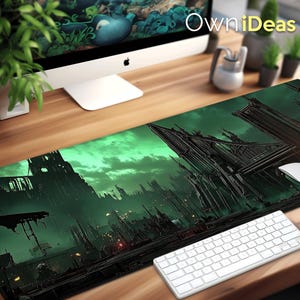 Desk Pad Green Town Design Pad Office Accessories Custom Mouse Pad ...