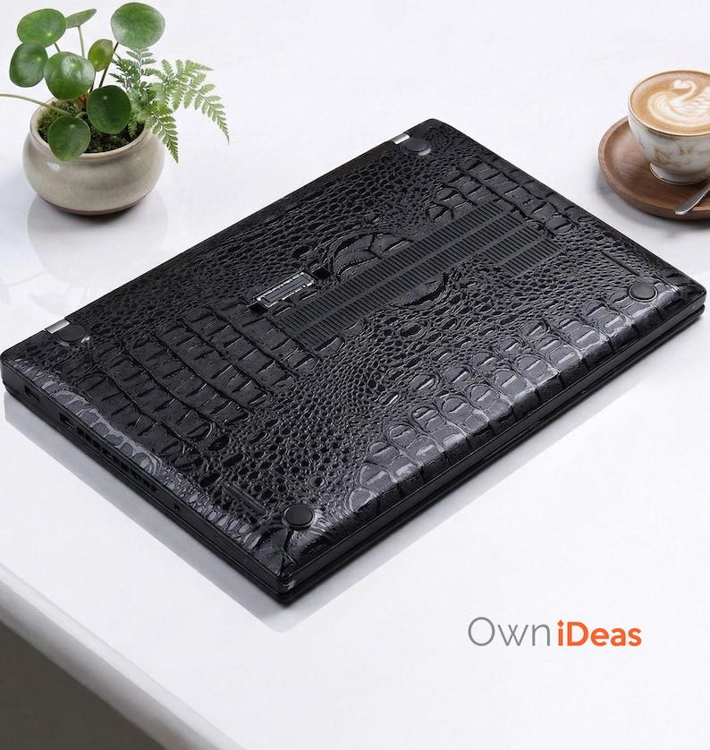 Lenovo Laptop Skin Crocodile Black Texture Thinkpad Yoga Ideapad Custom ...