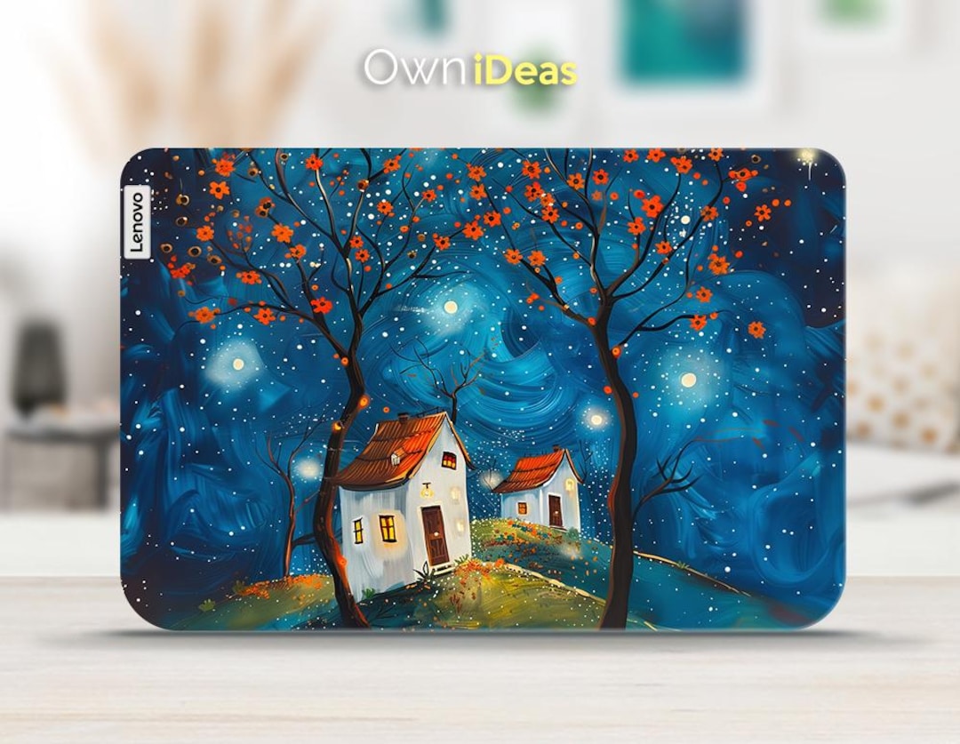 Lenovo Laptop Sticker Night Village Design Personalized Gift Vinyl ...