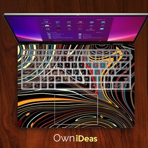 Hp Laptop Full Skin Vinyl Colors Curve Personalized Gift, Fits Hp ...