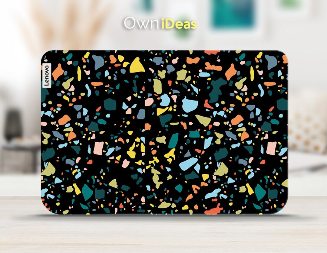 Lenovo Yoga Laptop Skin Protect Accessories Black Terrazzo Design ...