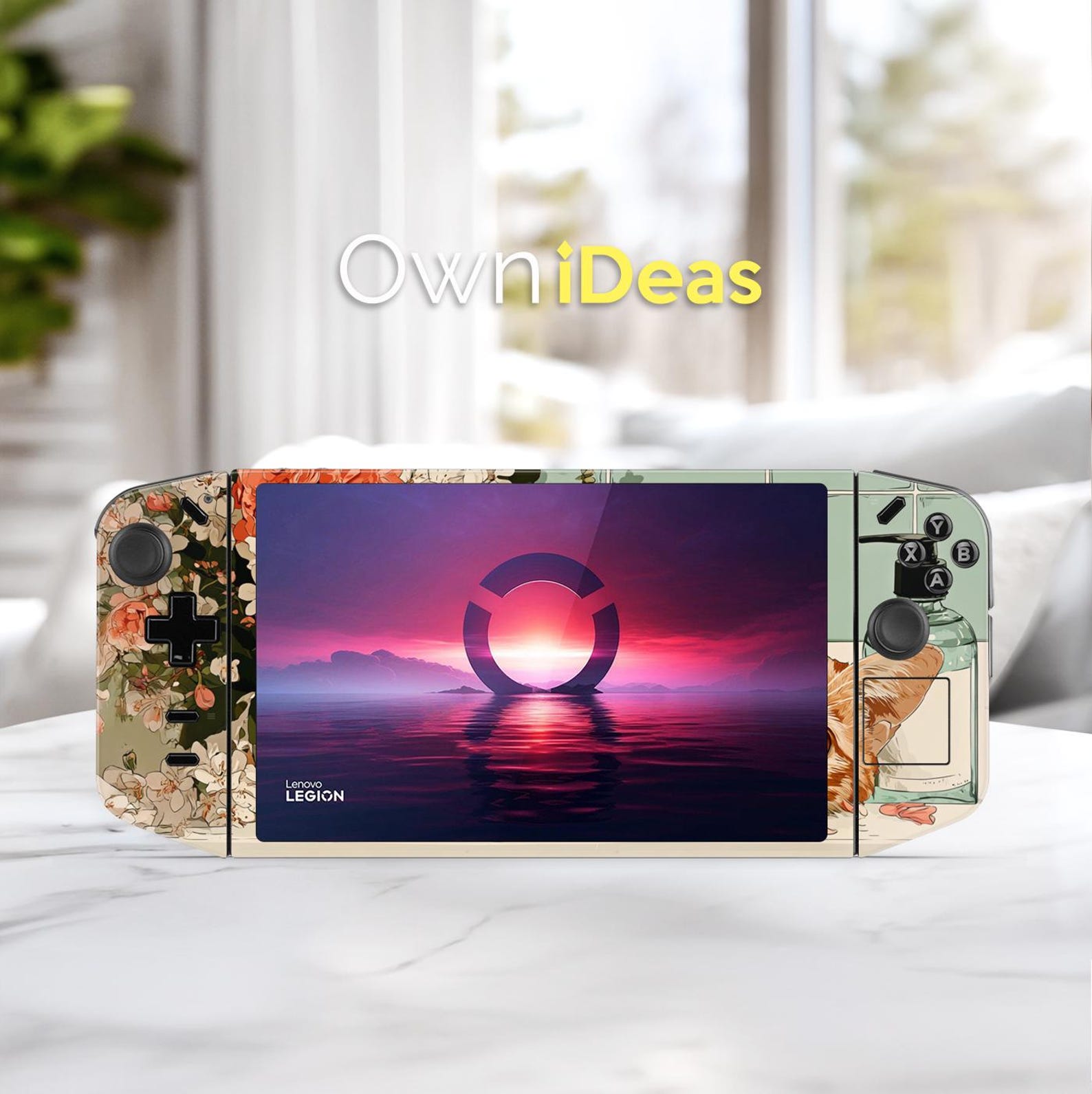 Lenovo Legion Go S Decal With Clear Case Cute Feline Blossoms Design ...