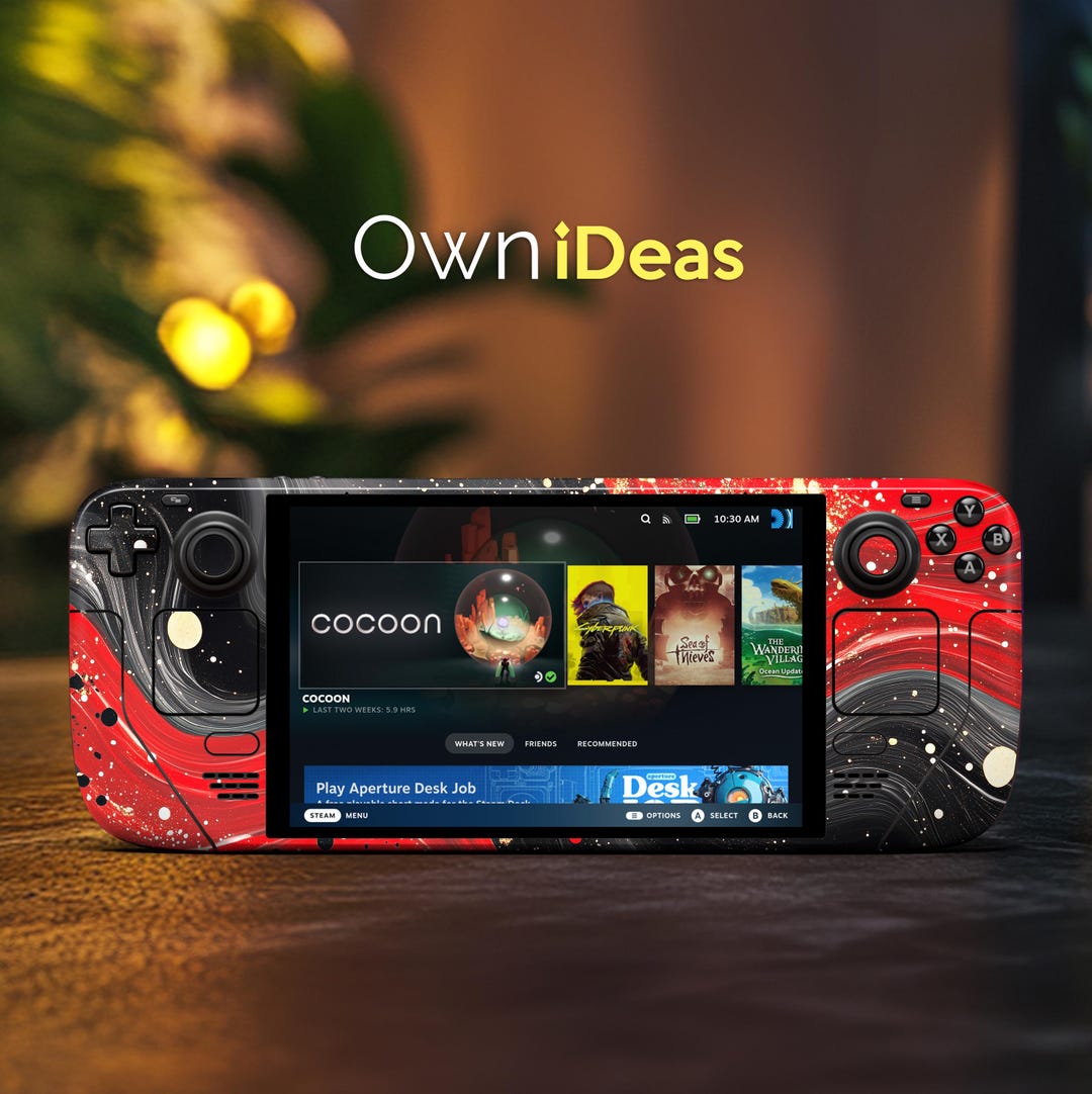 Gaming Steam Deck Clear Case Red & Black Dance Design Vinyl Sticker for ...