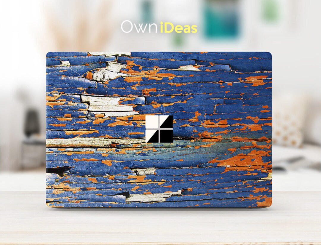 Surface Laptop Studio Skin, Personalized Gifts for Him, Blue Wood Grain ...