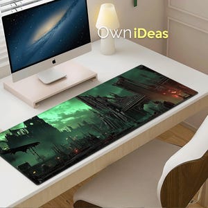 Desk Pad Green Town Design Pad Office Accessories Custom Mouse Pad ...