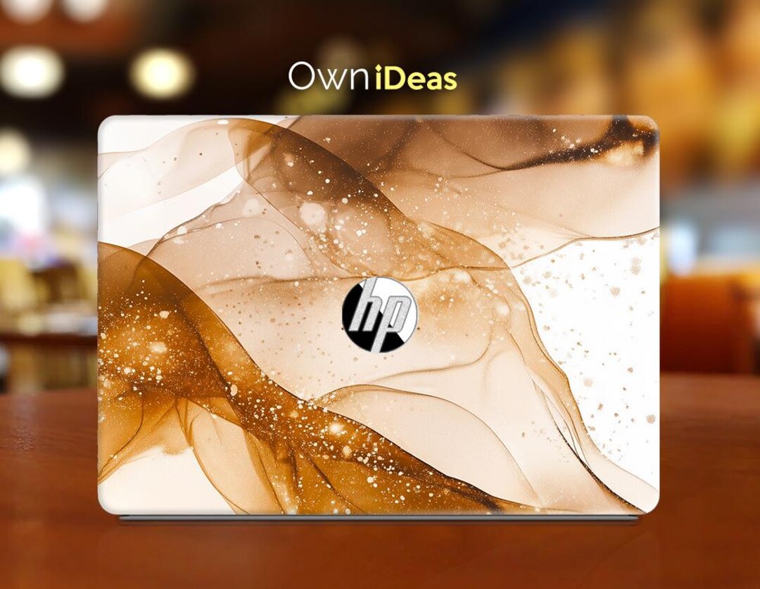 Hp Laptop Decal Brown Marble Pattern Personalized Gift Vinyl Sticker ...