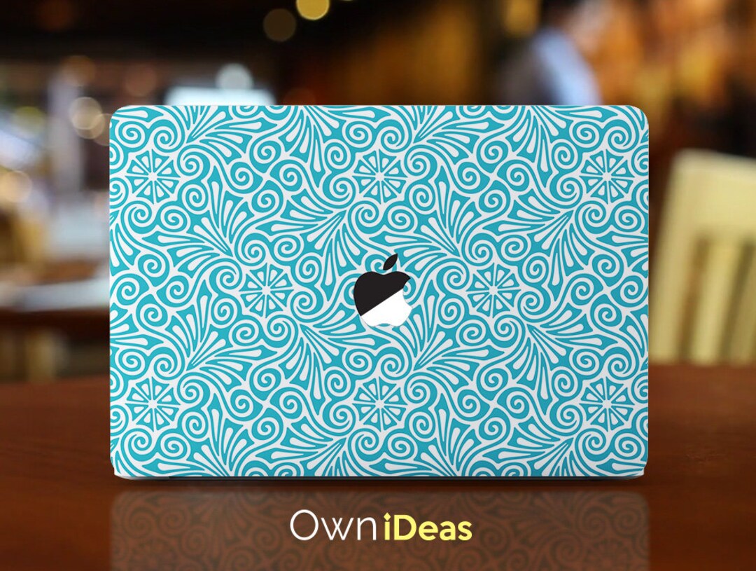 Blue Floral MacBook Air Skins 13 Inch, Mandala Patterns Design , Keyboard Skin, MacBook Skin ...