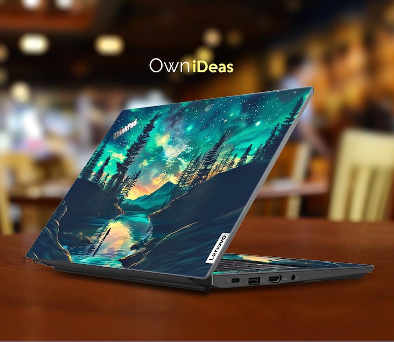 Lenovo Laptop Protective Sticker Night River Pattern Vinyl Sticker for ...