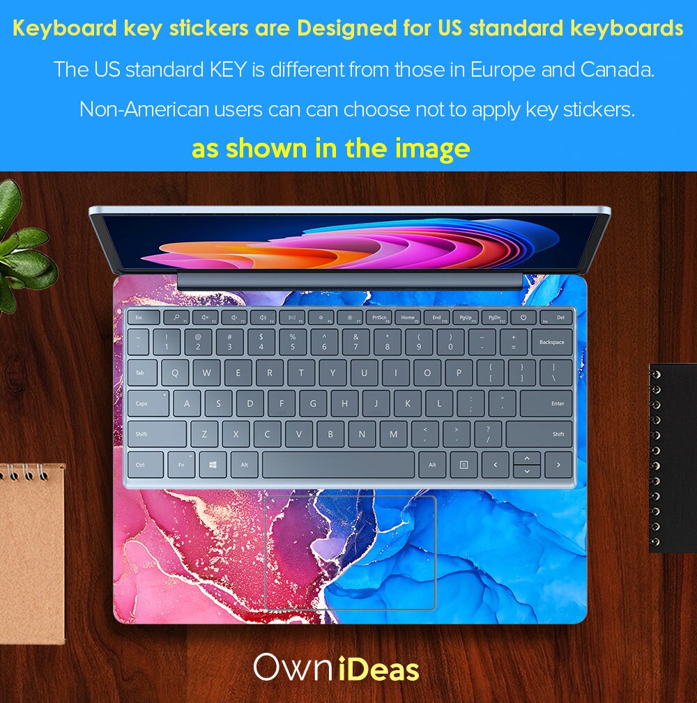 Surface Book 2 15-inch Pink Blue Color Customizable Personalized Gift ...