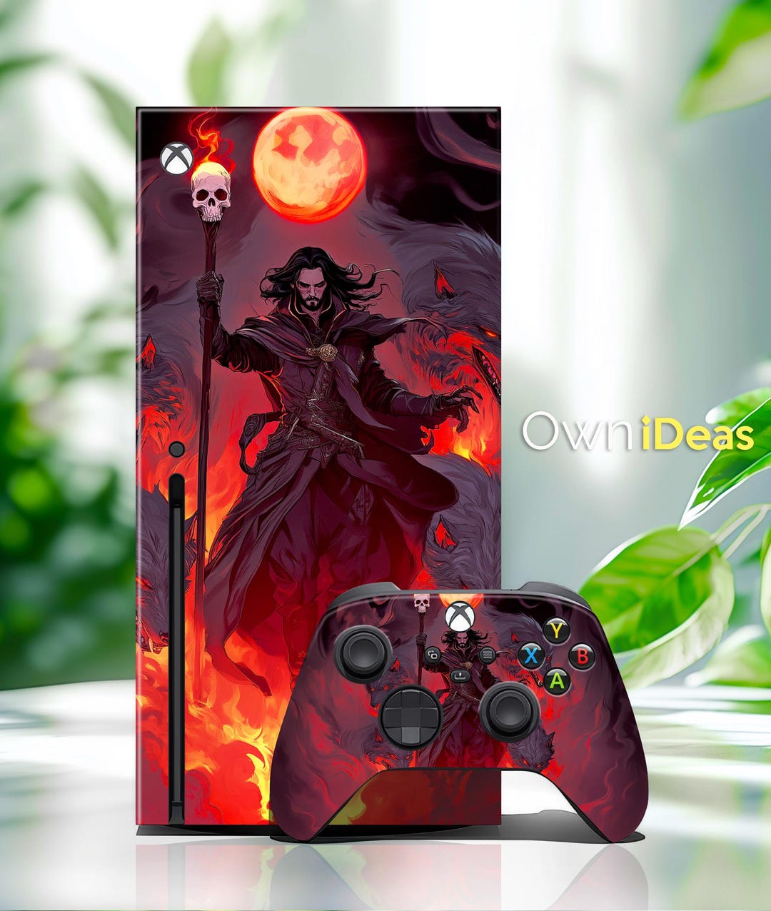 Xbox One S Skin Staff of Power Under the Blood Moon Design Personalized ...