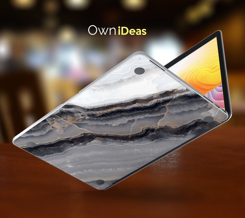 Custom Skin Macbook Gray Marble Texture Design Apple Laptop - Etsy