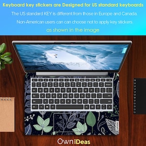 Lenovo Laptop Skin Green Leaf Pattern Design Personalized Gift for Yoga ...