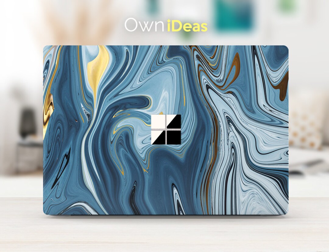 Microsoft Surface Laptop Go Skin, Personalized Gifts Blue Abstract ...