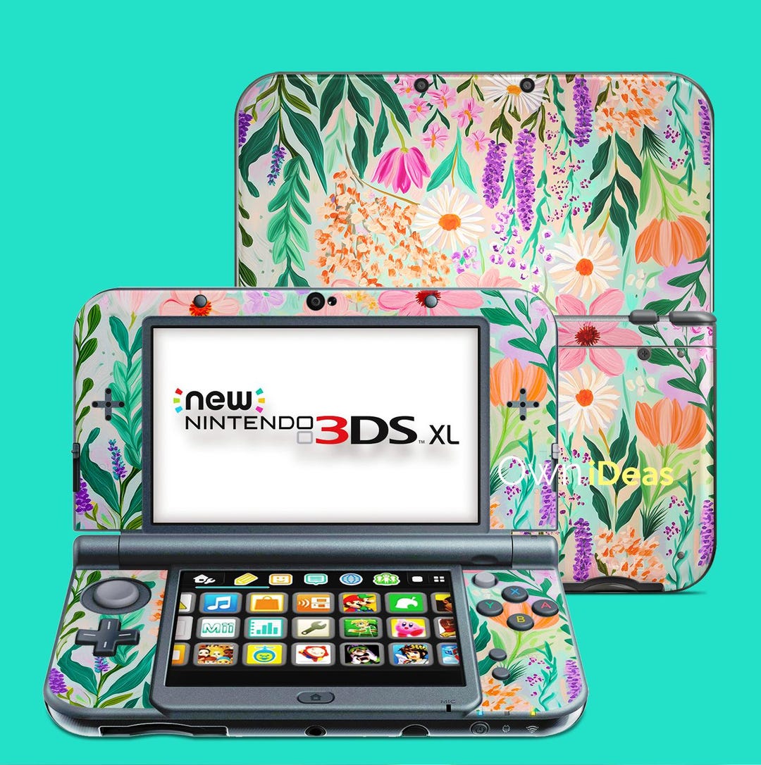 Nintendo New Skin Flowers Design 3M Vinyl Skin for the New Nintendo 3ds ...