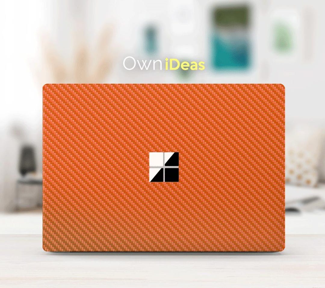 Surface Laptop Sticker Fiber Orange Solid Pattern Personalized Gift for ...