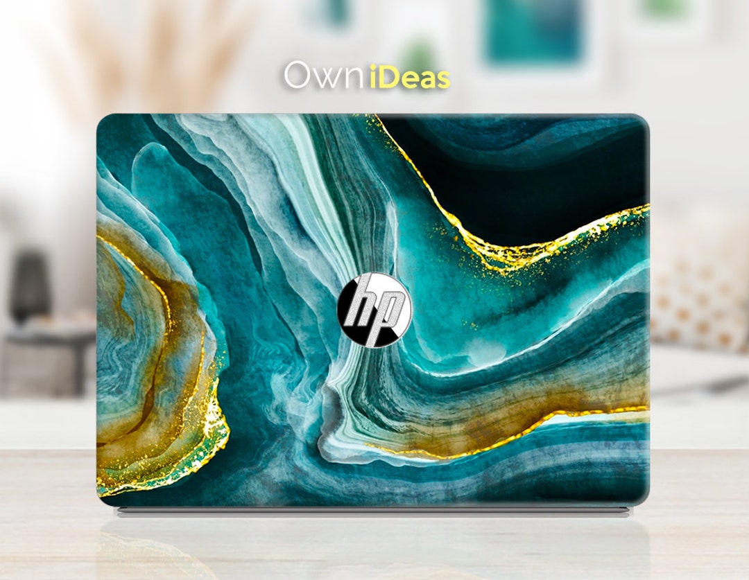 Hp Laptop Skin 15 Inch, Green Marble Texture, Personalized Gift, Fit ...