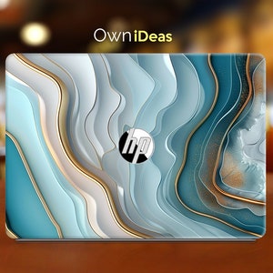 HP Laptop Vinyl Sticker Art Design Blue Texture Design Personalized ...