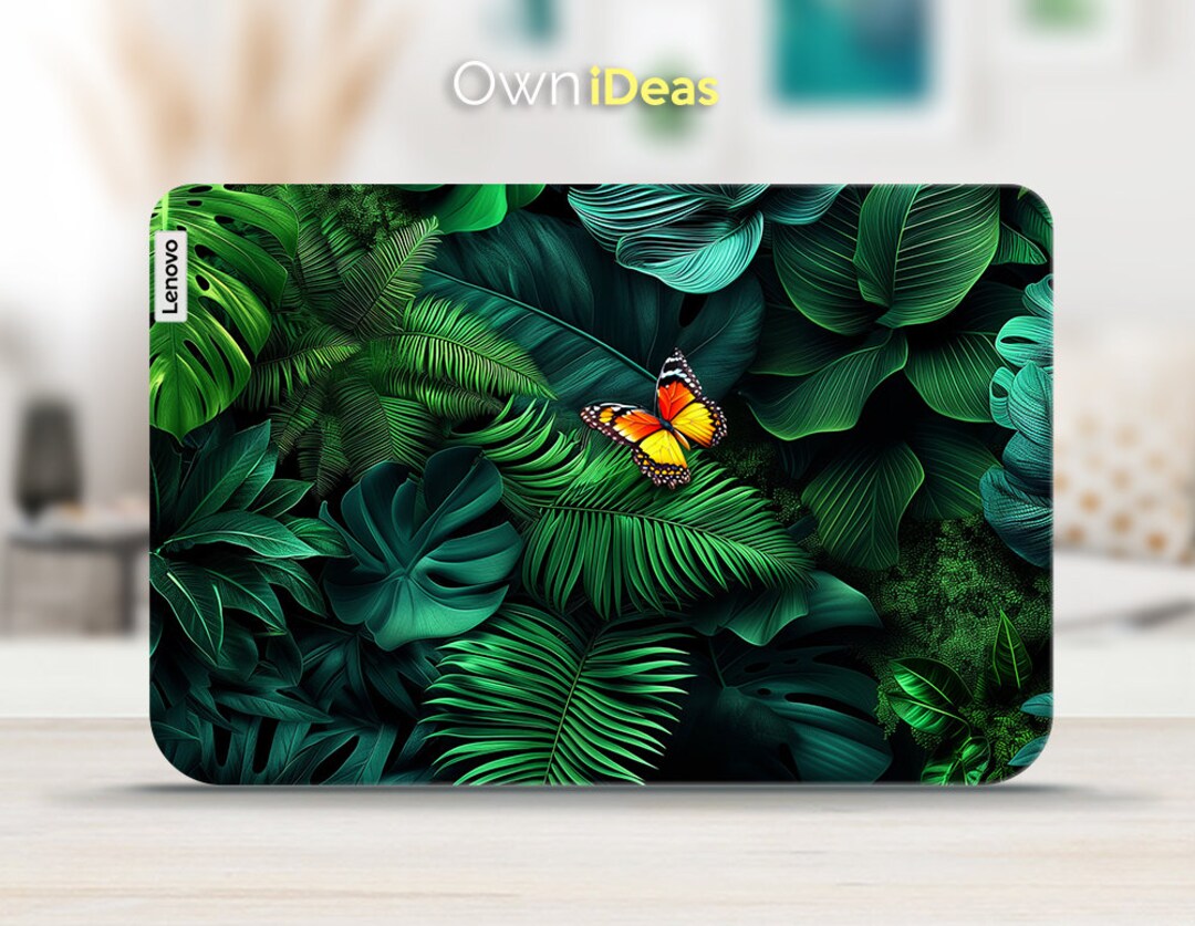 Lenovo Laptop Vinyl Sticker Green Leaf Design Personalized Custom Gift ...