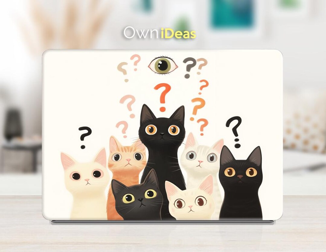 Dell 5540 Laptop Decal Cute Question Mark Cat Design Personalized Gift ...