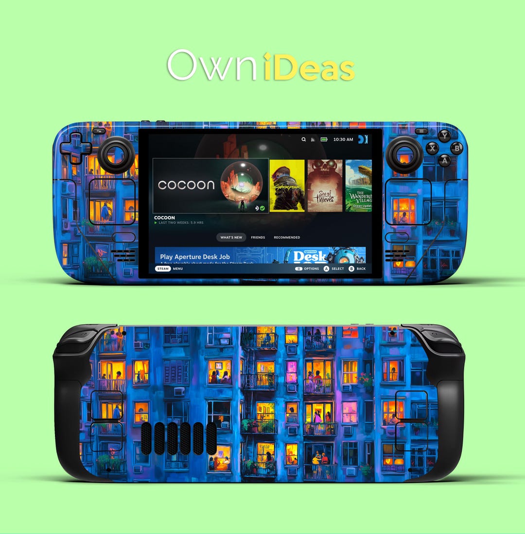 Steam Deck Clear Shell Bustling Building Design Vinyl Sticker for Steam ...