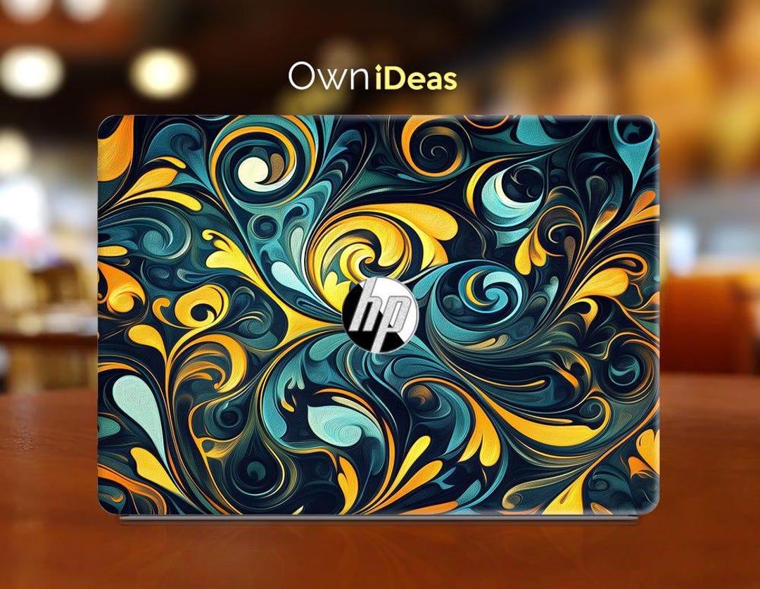 Hp Laptop Decal Unique Botanical Pattern Personalised Gift Vinyl ...