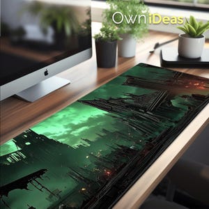 Desk Pad Green Town Design Pad Office Accessories Custom Mouse Pad ...