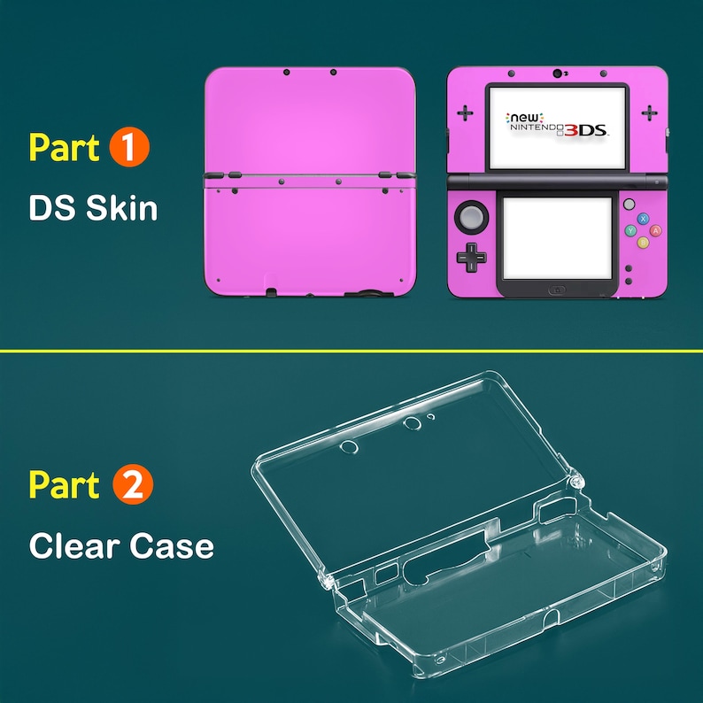 Japanese Nintendo 2DS Xl Wrap Skin With Clear Case Purple Skull Custom ...