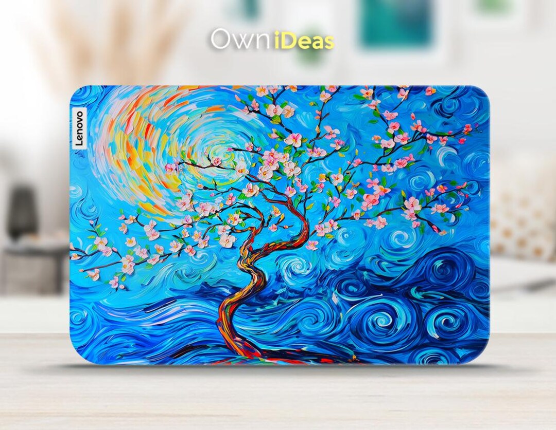 Lenovo Laptop Skin Aesthetic Flower Tree Design Personalized Gift Vinyl ...