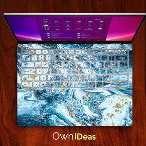 Hp Laptop Vinyl Blue Marble Texture Personalized Gift, Fits Hp Spectre ...