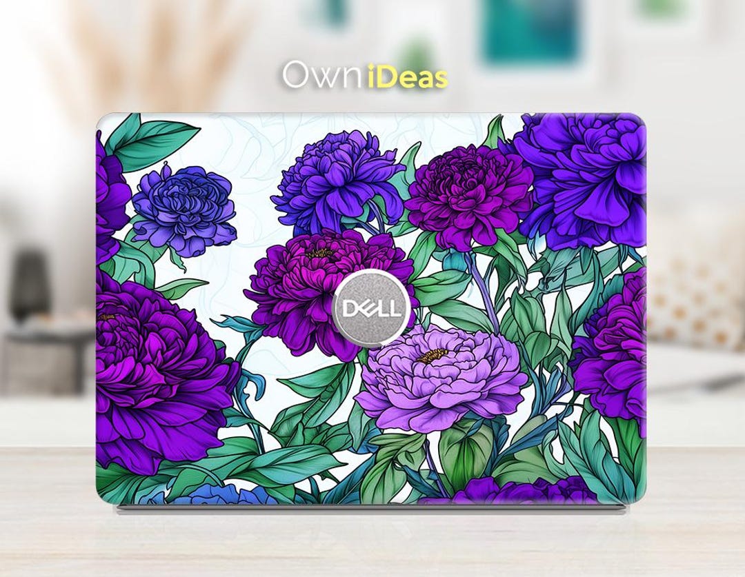 Dell G5 Laptop Sticker Purple Flower Pattern Custom Decal Personalized ...