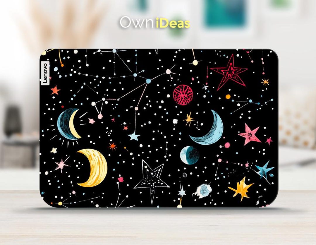 Lenovo Laptop Sticker Colorful Stars and Moon Pattern Vinyl Sticker for ...