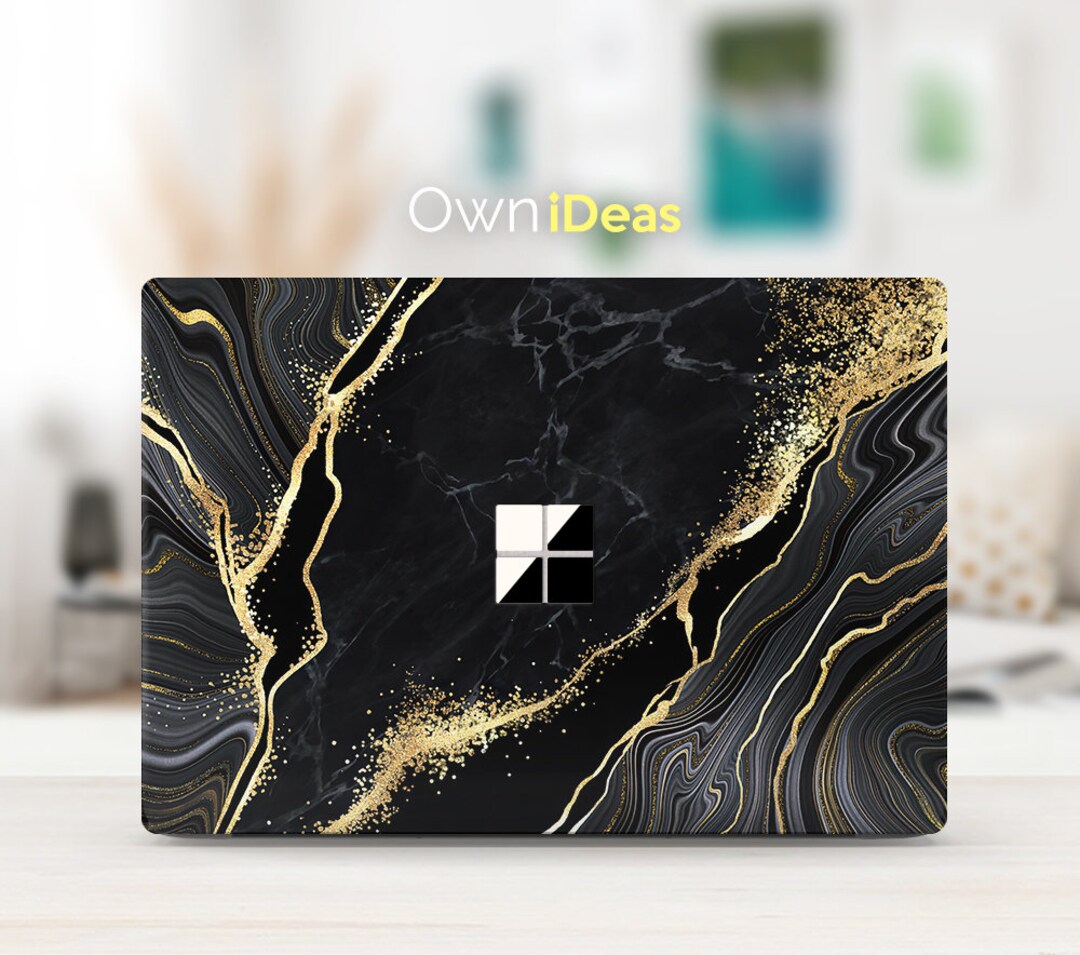 Surface Laptop 3 15" Sticker Black Texture Design Customizable ...