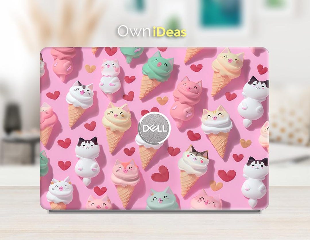Dell Laptop Decal Aesthetic Pink Ice Cream Design Personalized Gift for ...