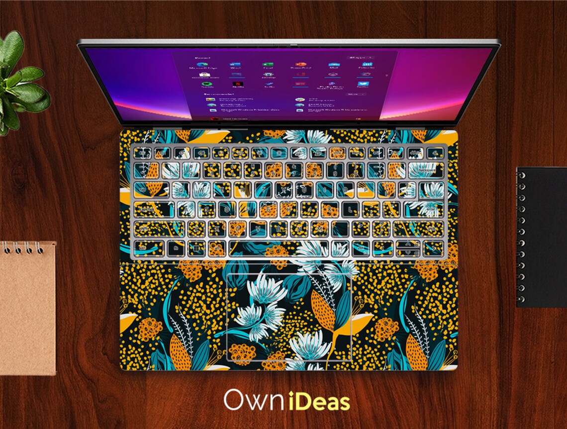Dell Inspiron Skins Vivid Floral Design Personalized - Etsy