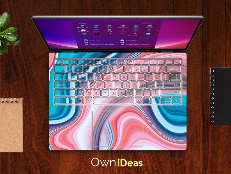 Dell Latitude Laptop Skin Pink Curve Texture Personalized - Etsy