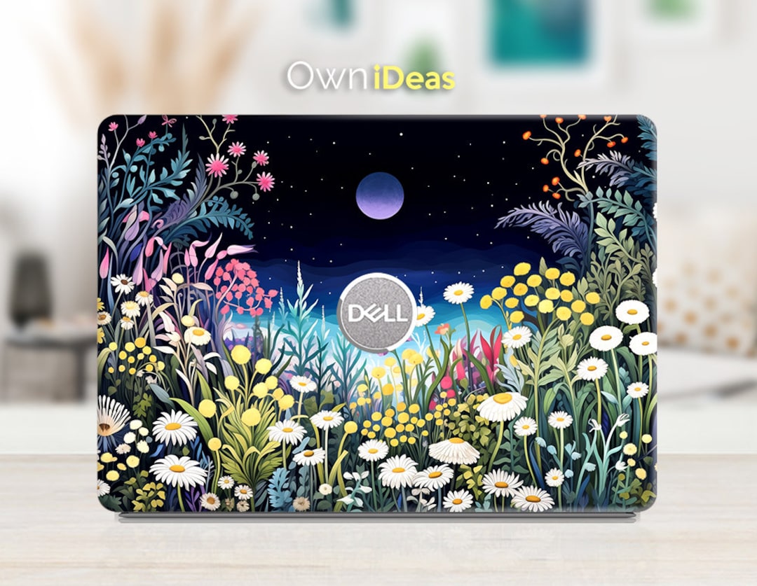 Dell Skin Unique Aesthetic Floral Design Personalized Gift Custom Decal ...