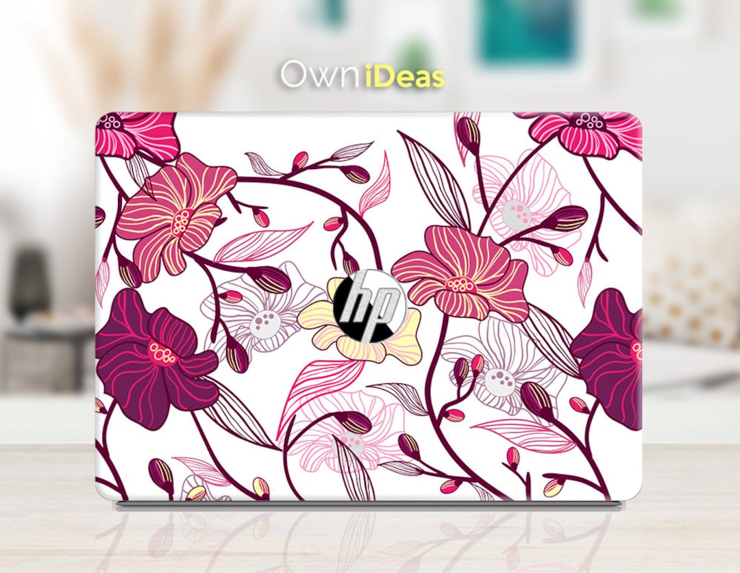 Hp Laptop Skin Classic Pink Flower Design Fashion Vinyl Decal ...