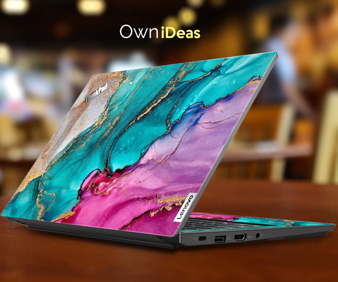 Lenovo Laptop Skin Colored Marble Design Personalized Customizable Gift ...