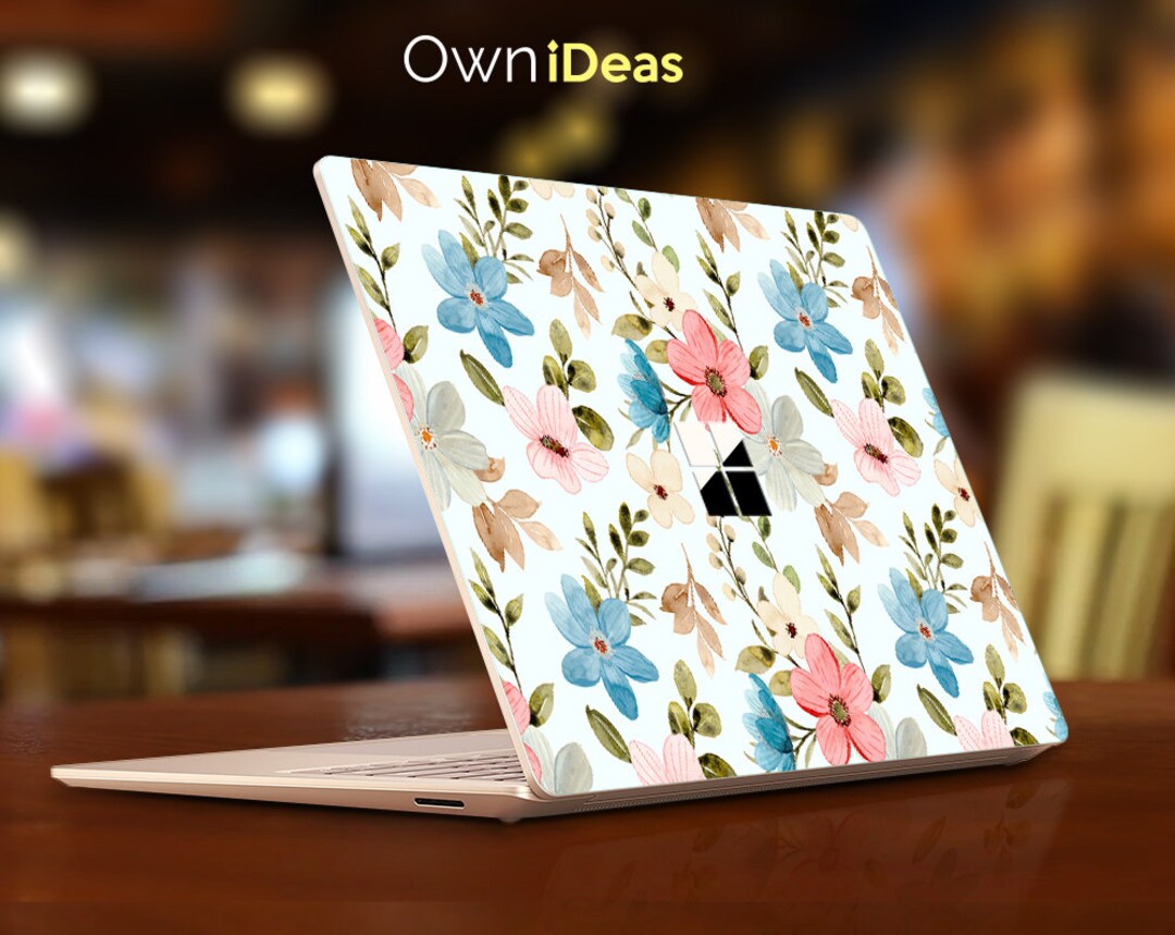 Surface Book Surface Laptop Skin, Personalized Gifts, Blue Florals ...