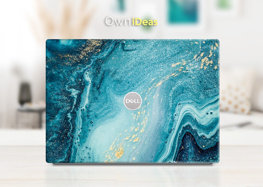 Dell Notebook Laptop Decal Stickers Blue Marble Texture Design ...