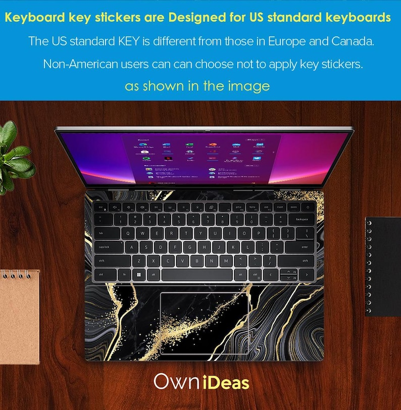 Dell Laptop Skin, Dell Xps 9430 Skin Black Gold Classic Design ...